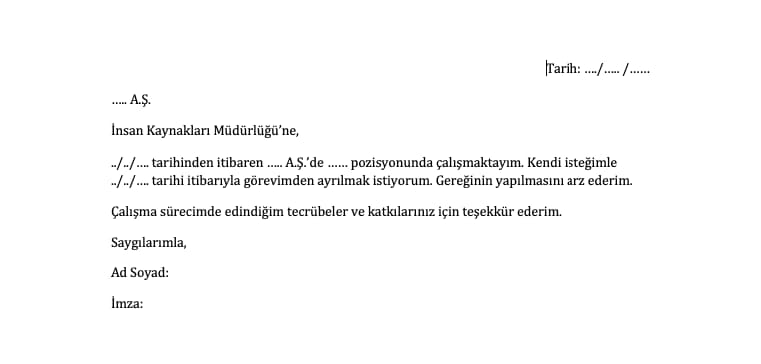 İstifa Dilekçesi Örnekleri | Profesyonel ve Kolay İstifa Mektupları